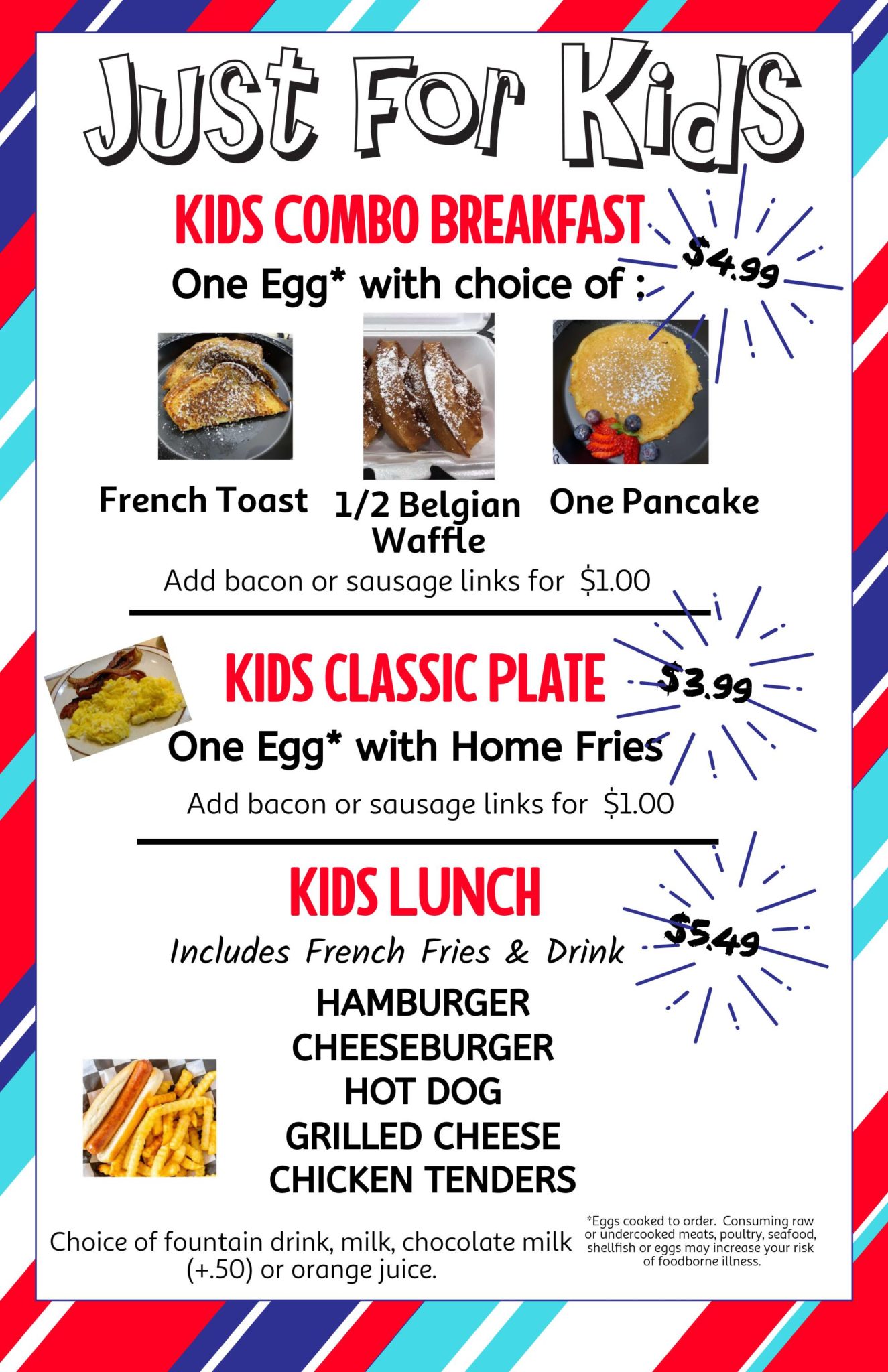 Kids Menu - Mustang Charlie's Diner